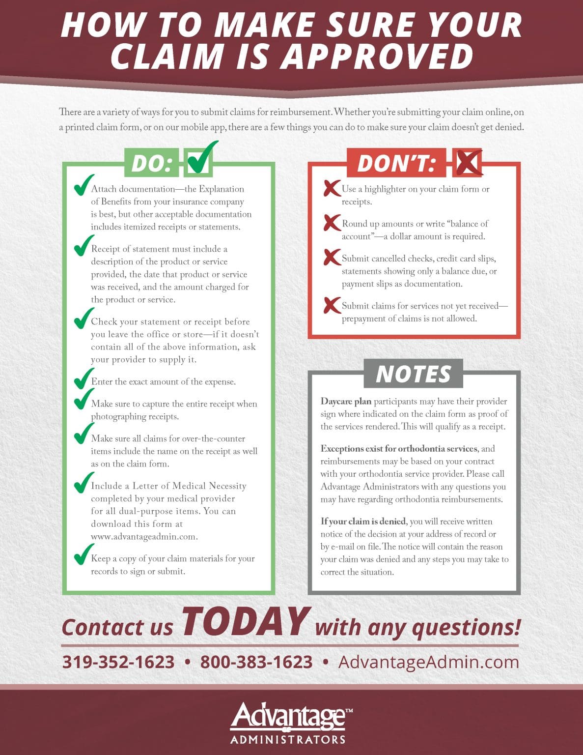 How to Make Sure Your Claim is Approved - Advantage Administrators